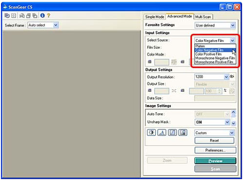 Scanning Films with ScanGear CS in Advanced Mode | Canon Australia