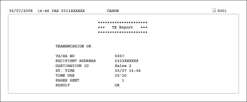 Setting TX Reports to Print Automatically | Canon Australia